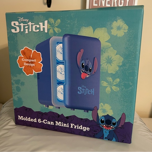 Disney | Kitchen | Disney Stitch Blue 6 Can Mini Fridge X 10 X 7 ...
